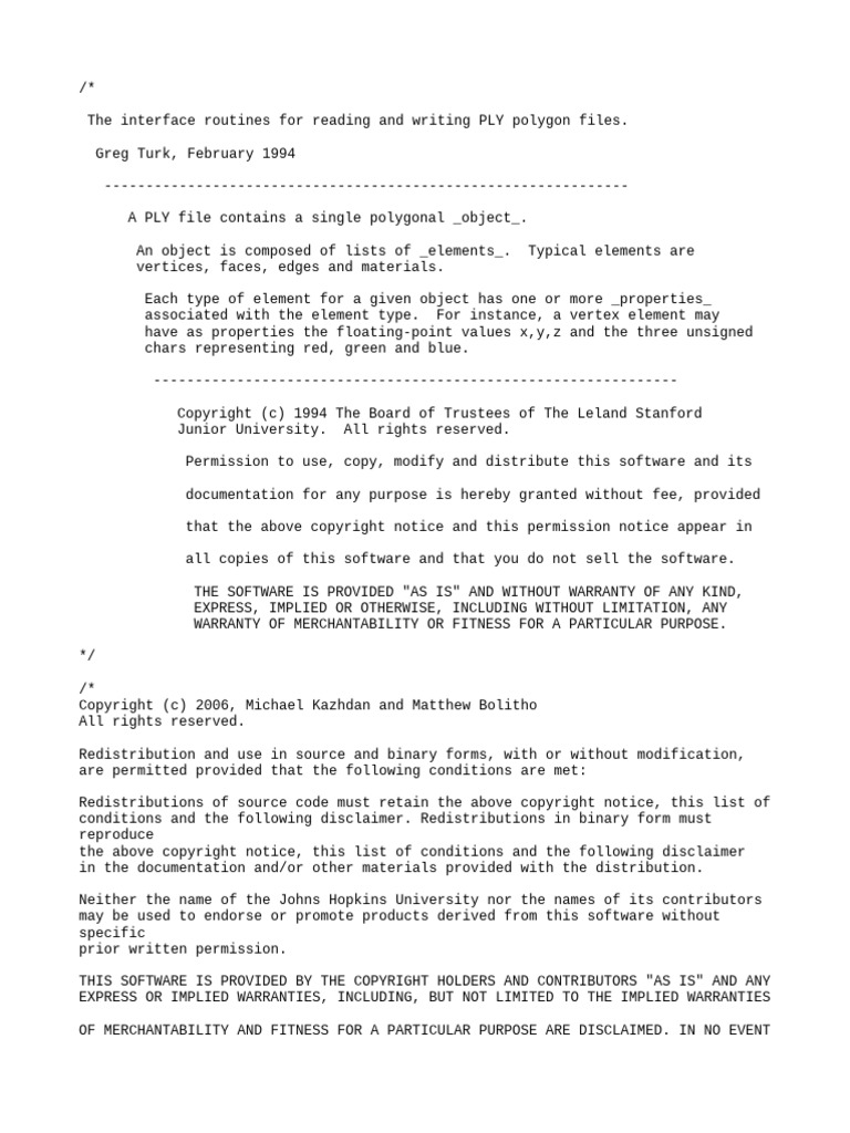 Ply File | PDF | Copyright | Legal Liability