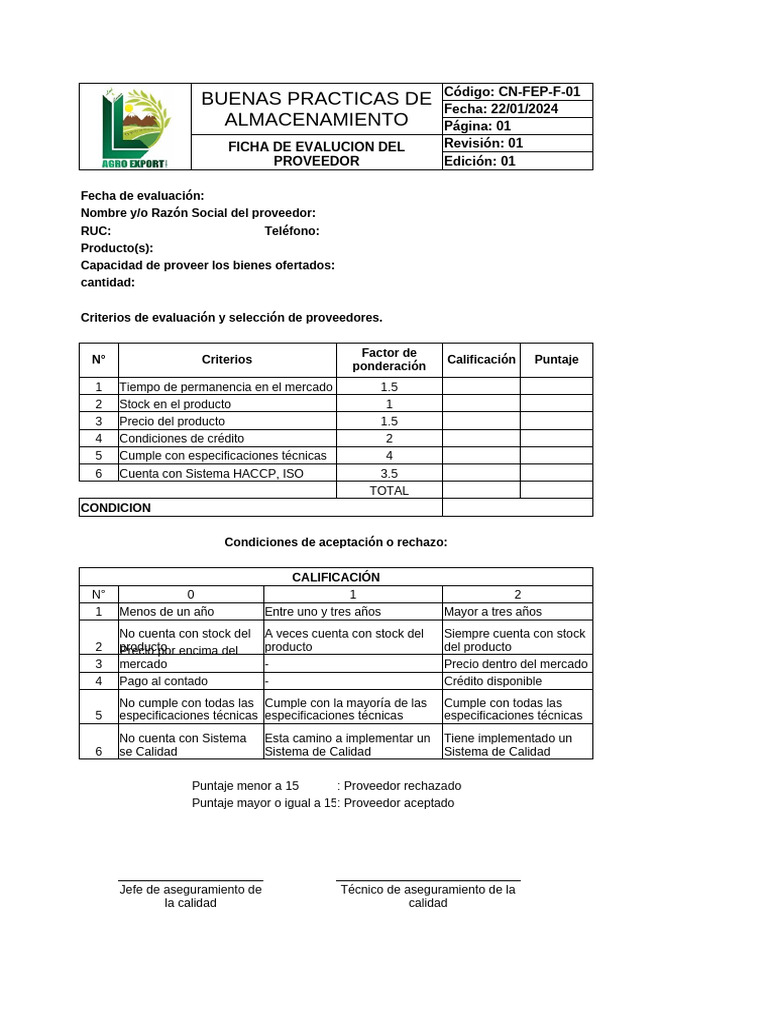 FORMATOS DE BPAL | PDF | Mercado (economía)