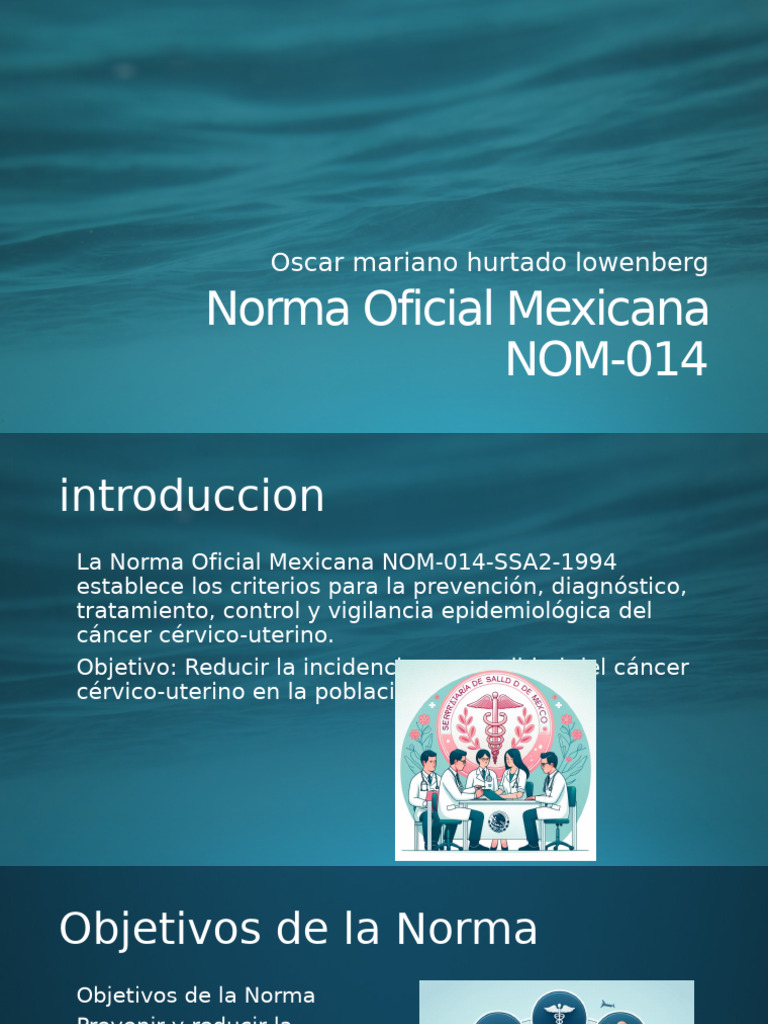 Norma Oficial Mexicana NOM-014 | PDF | Cáncer de cuello uterino | Cáncer