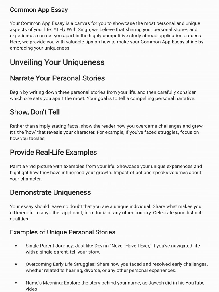 Common App Essay | PDF
