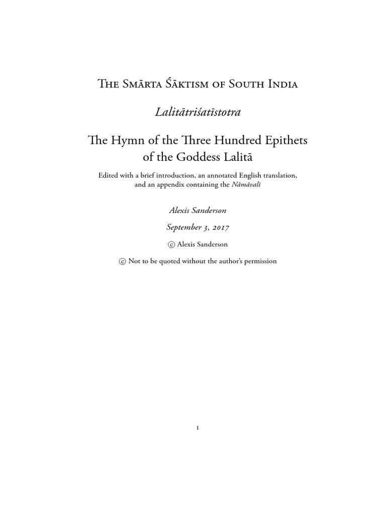 The Smarta Saktism of South India Lalita | PDF | Tantra