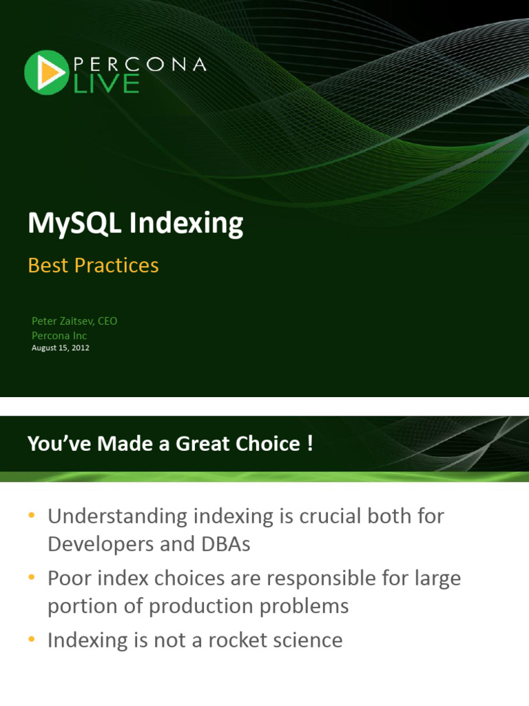 MySQL-Indexing Best Practices (WEBINAR) | PDF | Database Index | Information Technology Management