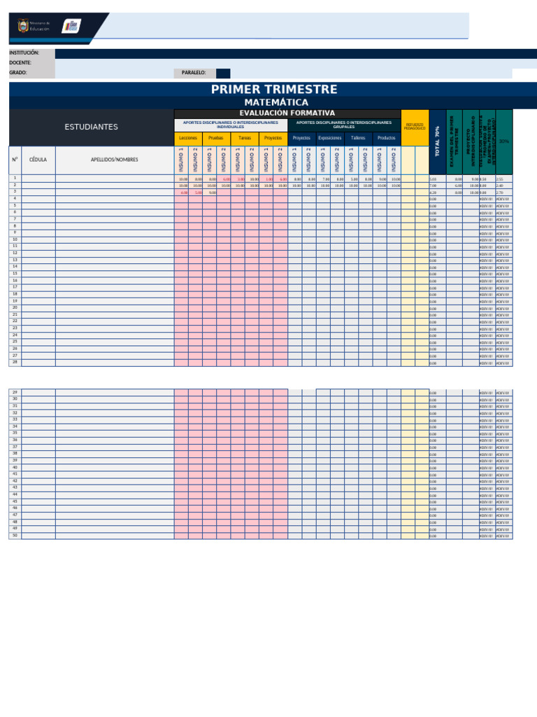 Calificaciones 2024-2025 Media, Superior, Bachillerato | PDF ...