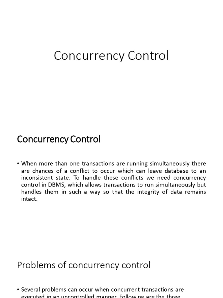 Concurrency Control | PDF | Computing | Databases Concurrency Control | PDF | Computing | Databases