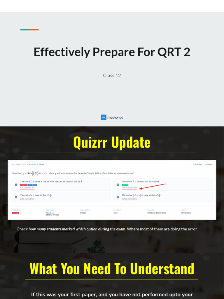 Effectively Prepare For QRT 2 | PDF | Force | Newton's Laws Of Motion