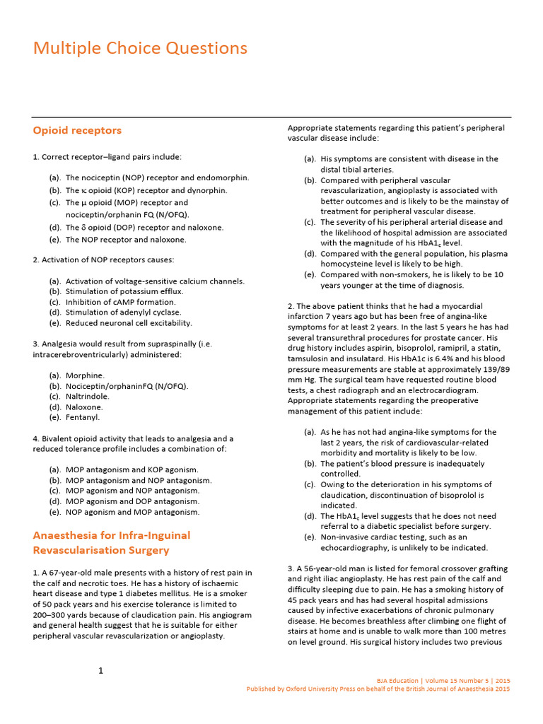 Anesthesia Insights from 2015 Seminars | PDF | Sepsis | Anesthesia