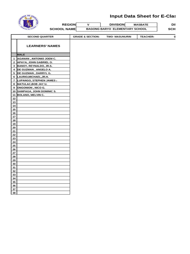 Grade 2 2nd Quarter Masunurin .Xlsx23 24 | PDF