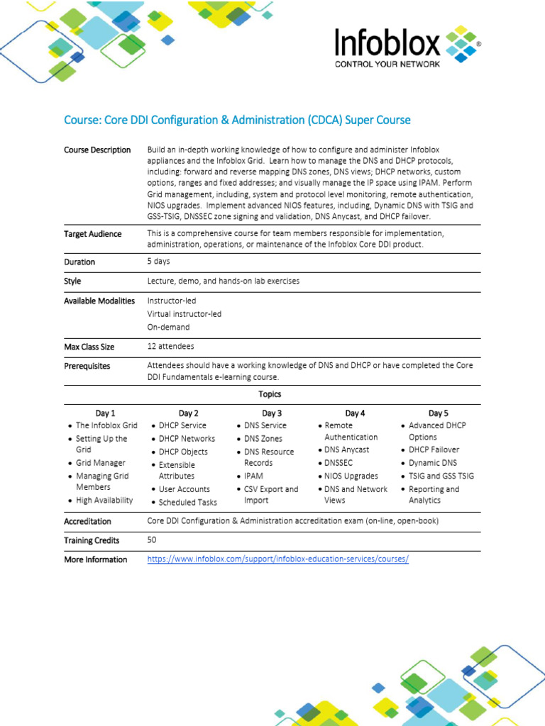 Core DDI Configuration Course Overview | PDF | Domain Name System ...