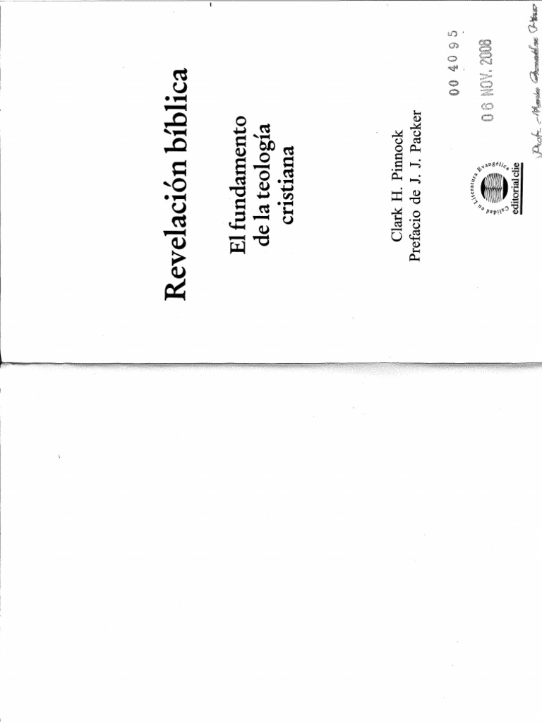 Clark Pinnock - Revelacion Biblica | PDF