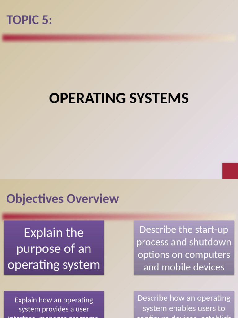 Topic 5 - Operating Systems | PDF | Operating System | Graphical User ...