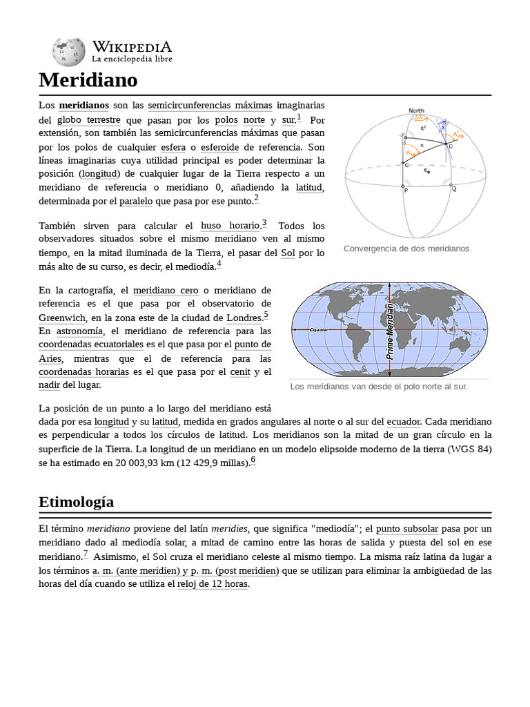 Meridiano | PDF | Geodesia | Geografía