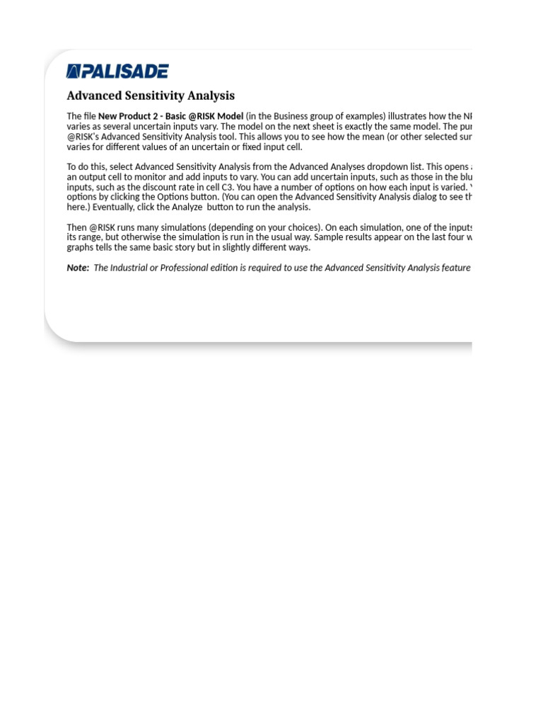 Advanced Sensitivity Analysis | PDF | Sensitivity Analysis | Net ...