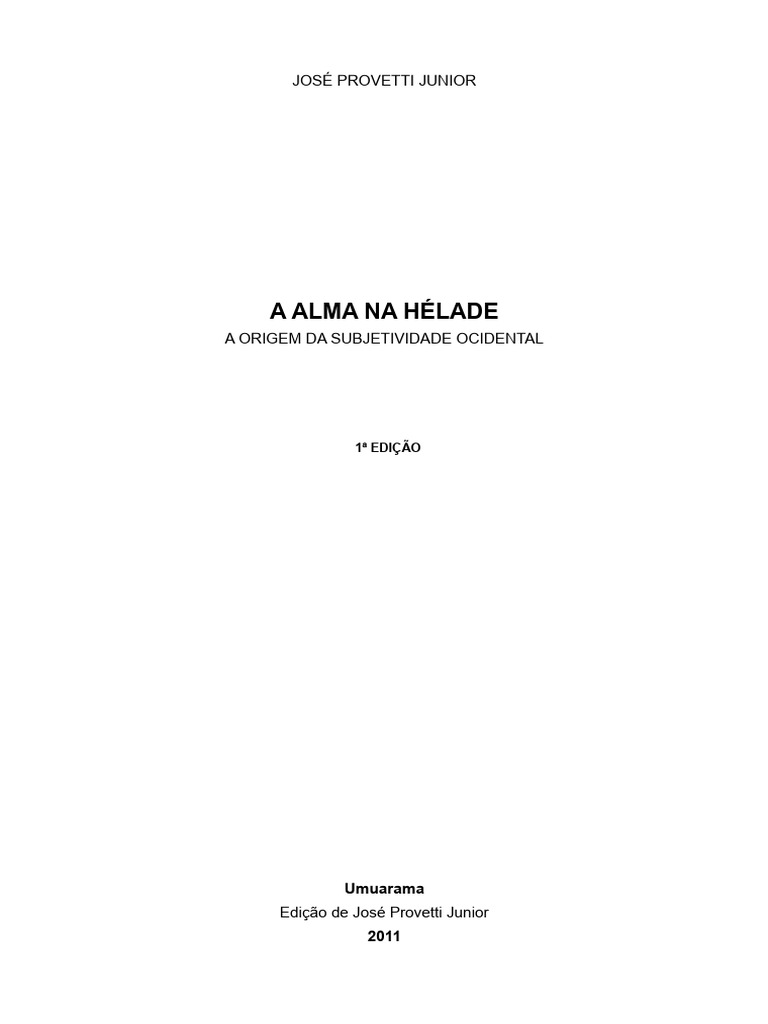 Alma e Subjetividade na Hélade | PDF | Mitologia grega | Pensamento