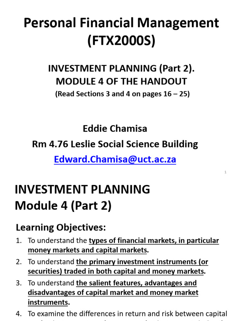 Lecture Slides - Module 4 Investemnt Planning - Part 2 | PDF | Bonds ...