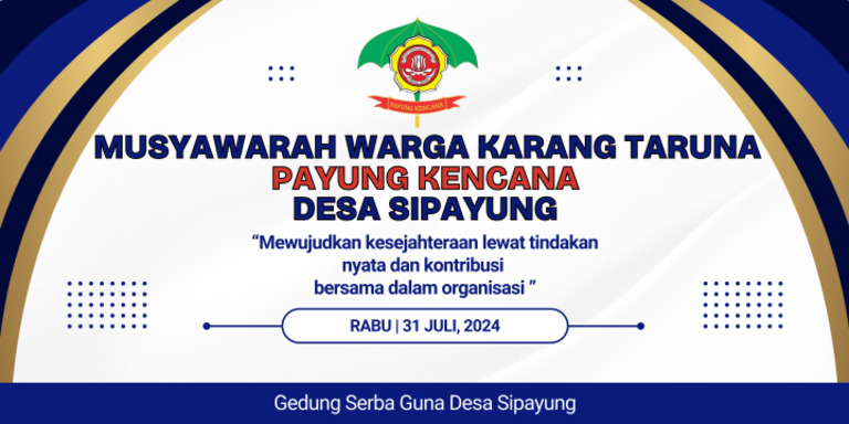 Biru dan Emas Modern Rapat Kerja Banner | PDF