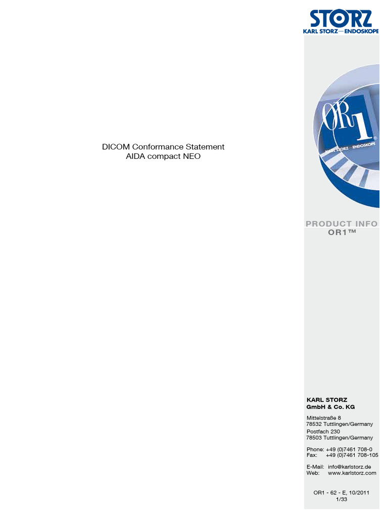DICOM Conformance Statement AIDA Compact NEO: Product Info | PDF ...