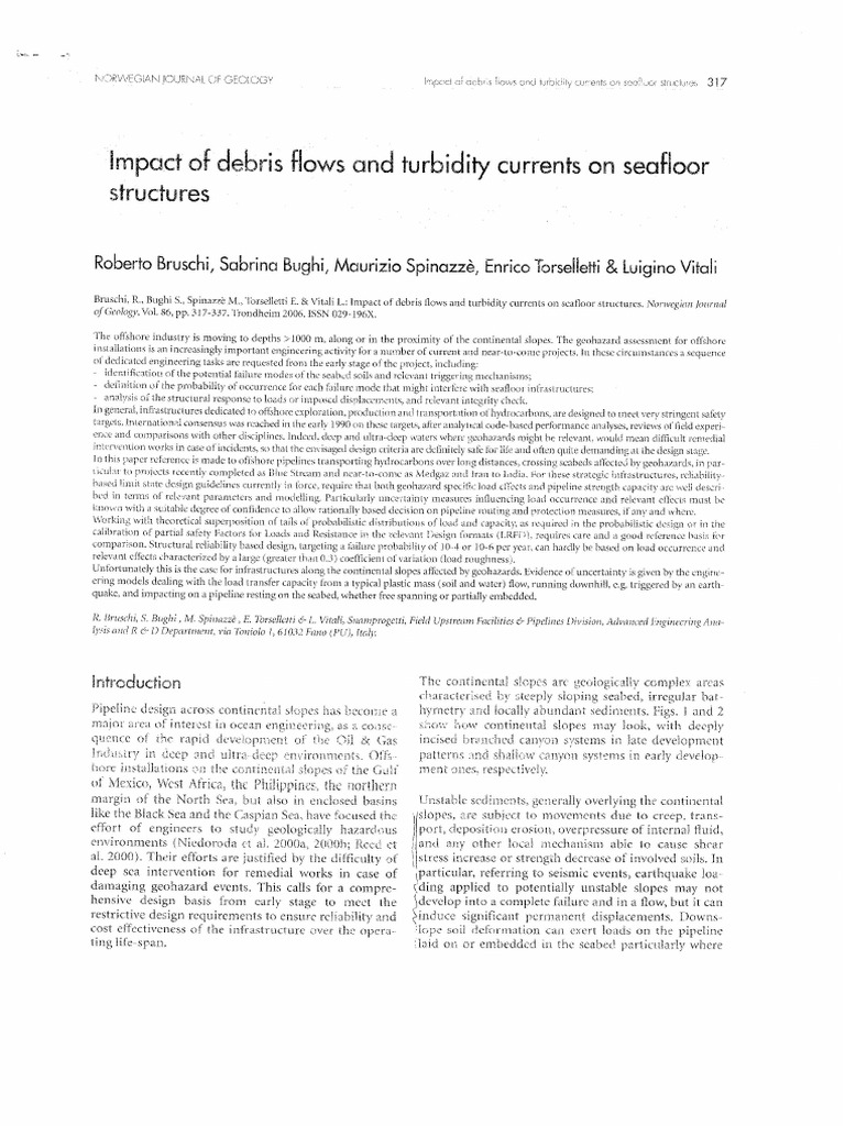 Impact of Debris Flows and Turbidity Currents On Seafloor Struc | PDF