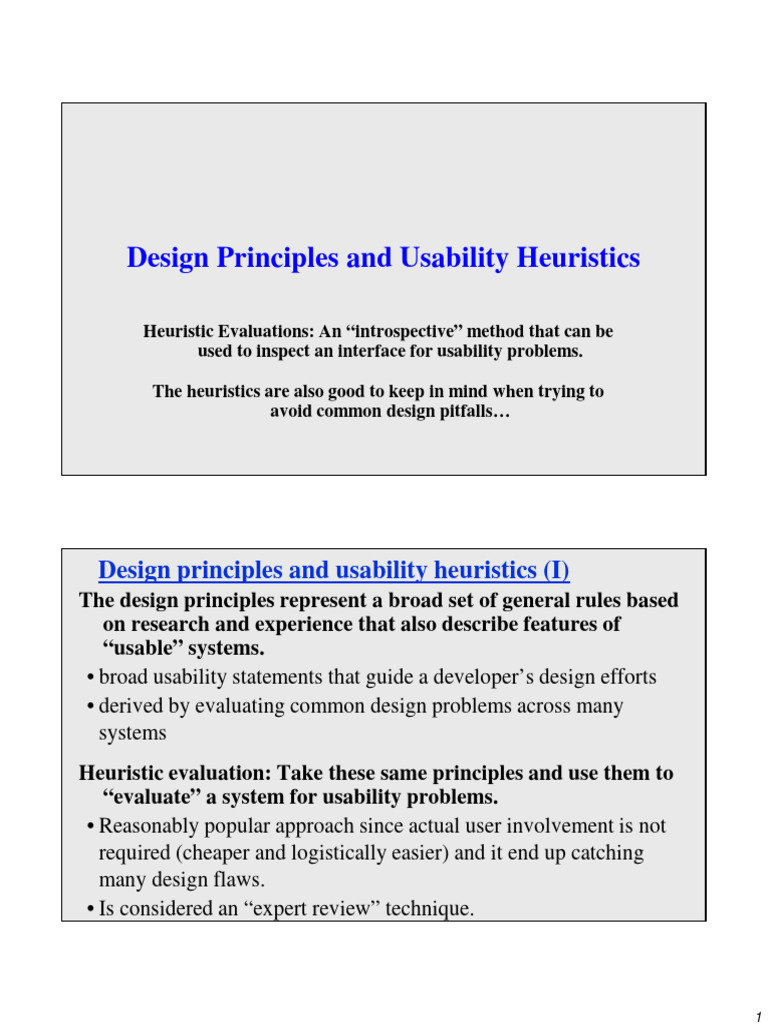 Notes10a Heuristicevaluationoverview Pdf Usability Cognitive Science