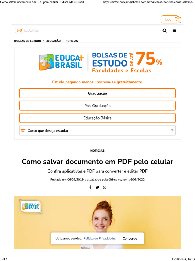 Como Salvar Documento em PDF Pelo Celular - Educa Mais Brasil | PDF | Computadores