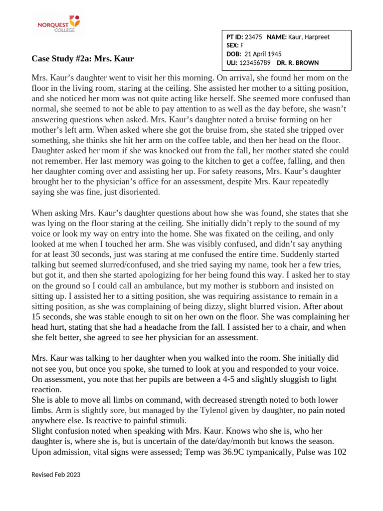 HEAS 1000 Lab Practice Scenario #2a GCS V1.23.2 | PDF