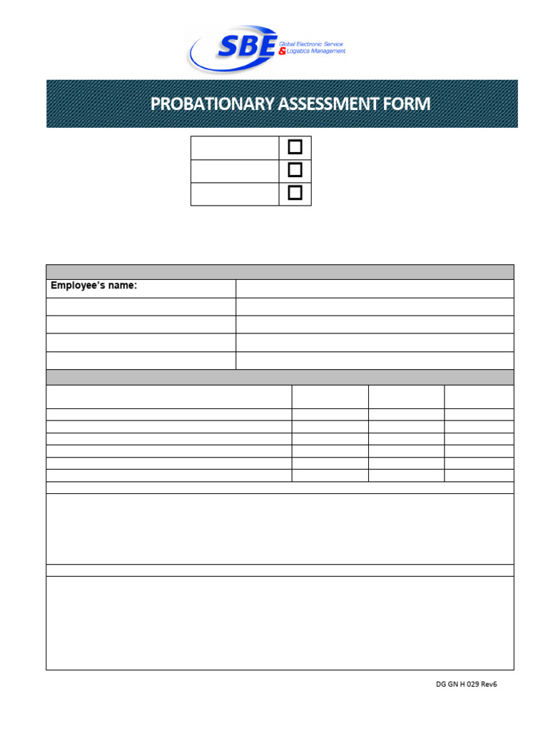 DG GN H 029 Probation Review Form - Rev6 | PDF | Employment | Employee ...