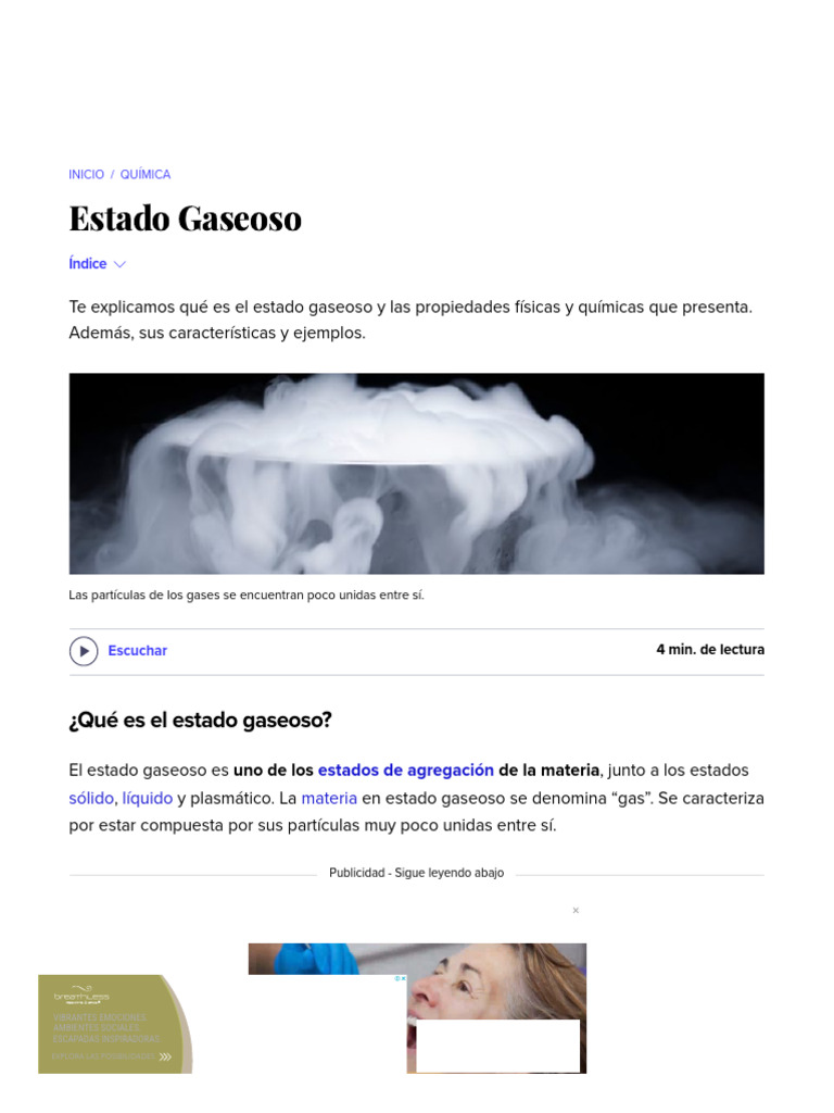 Estado Gaseoso - Qué Es, Propiedades y Características | PDF | Gases | Líquidos