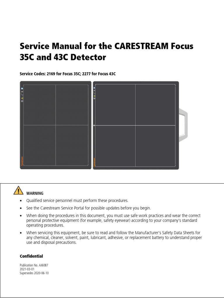 CARESTREAM Focus 35C & 43C Service Manual | PDF | Electrostatic ...