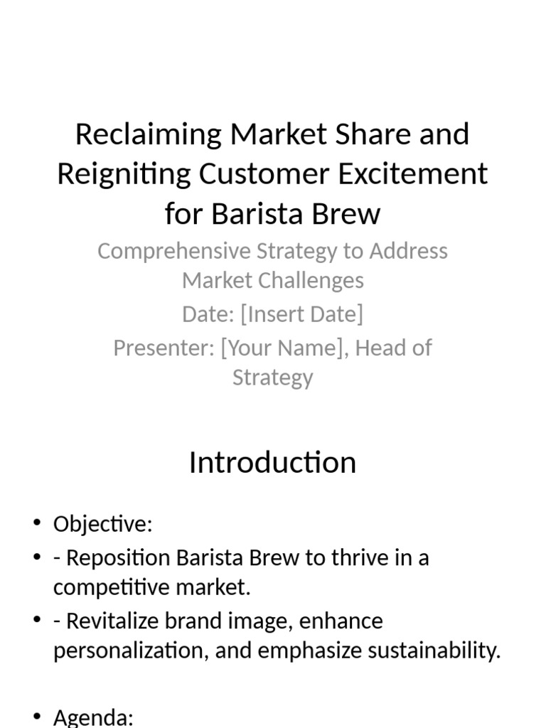 Barista Brew Strategy Presentation | PDF | Brand | Packaging And Labeling