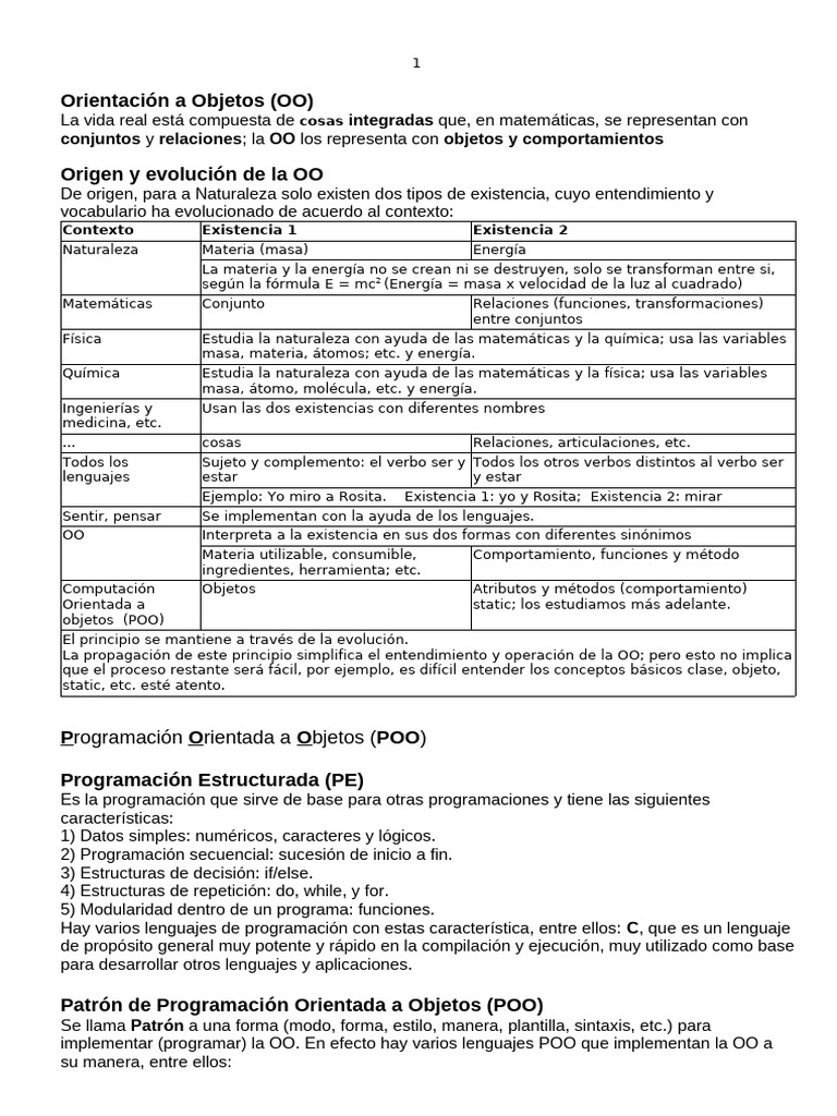 Conceptos - POO | PDF | Java (lenguaje de programación) | Objeto ...