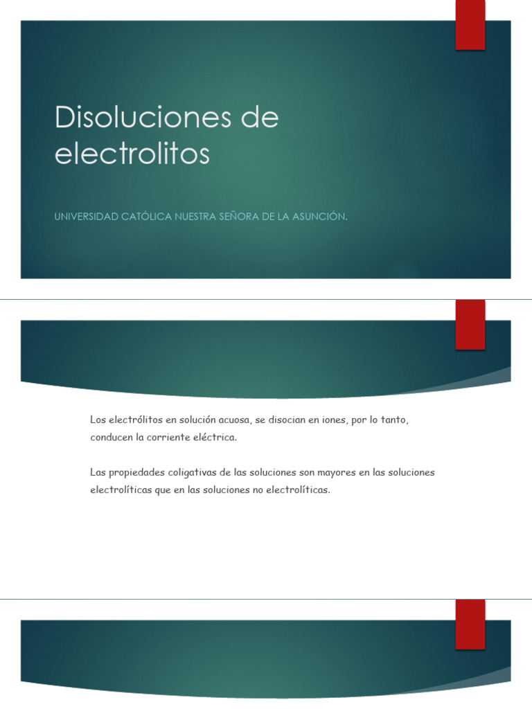 Disoluciones de Electrolitos - 1 | PDF | Electrólito | Materiales