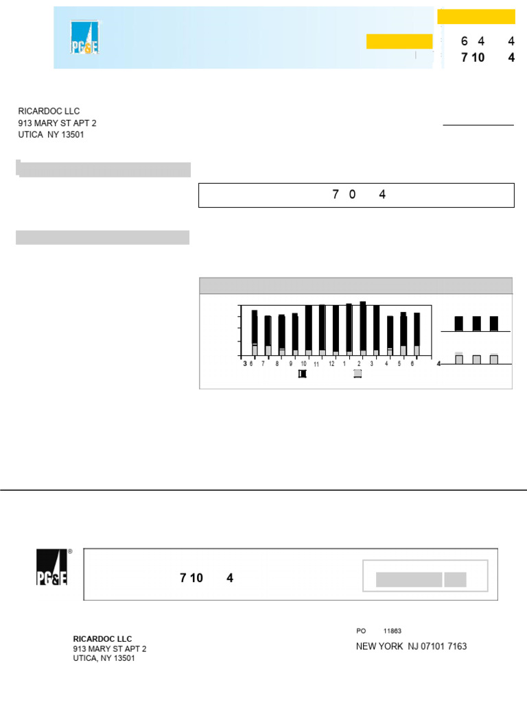 Utility Bill Template 02 | PDF | Pacific Gas And Electric Company | Fee