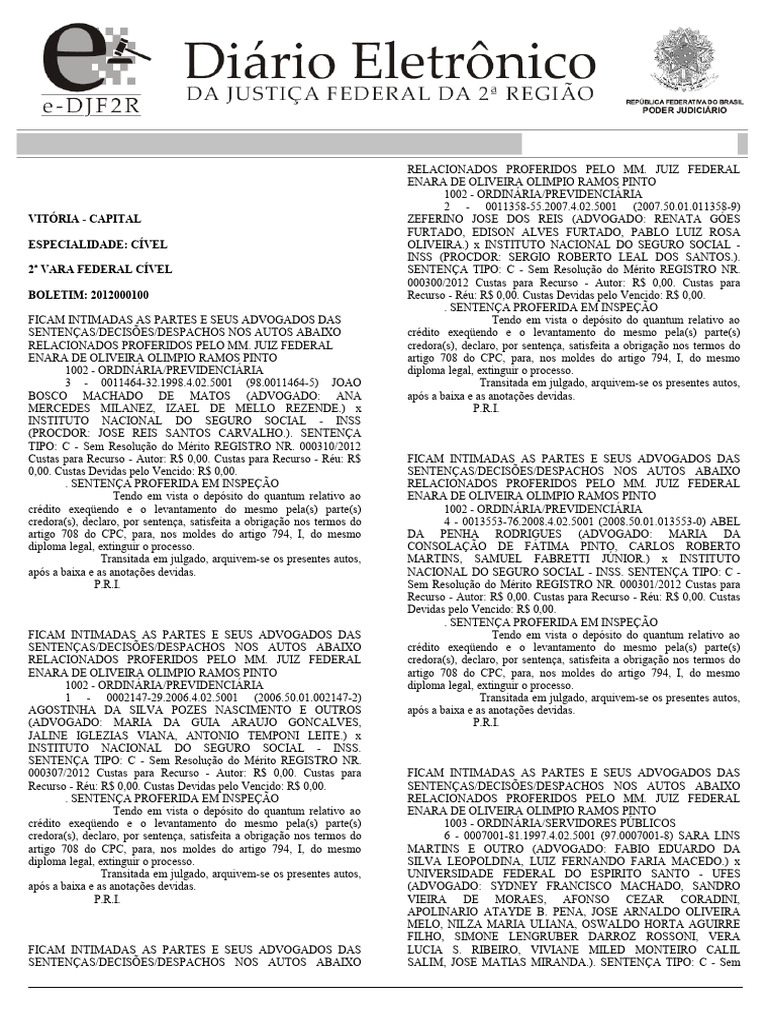 CADERNO_01010001_SJES_JUD (1) | PDF | Sentença (jurídico) | Advogado