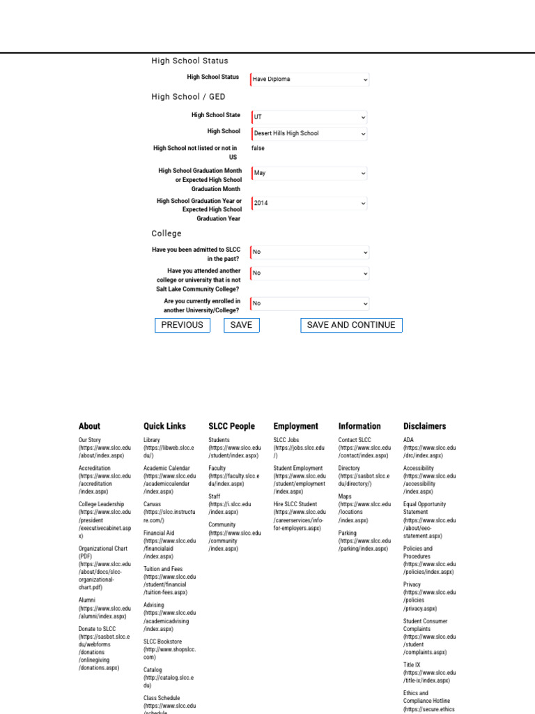 Application - Educational History - Step 4 | PDF