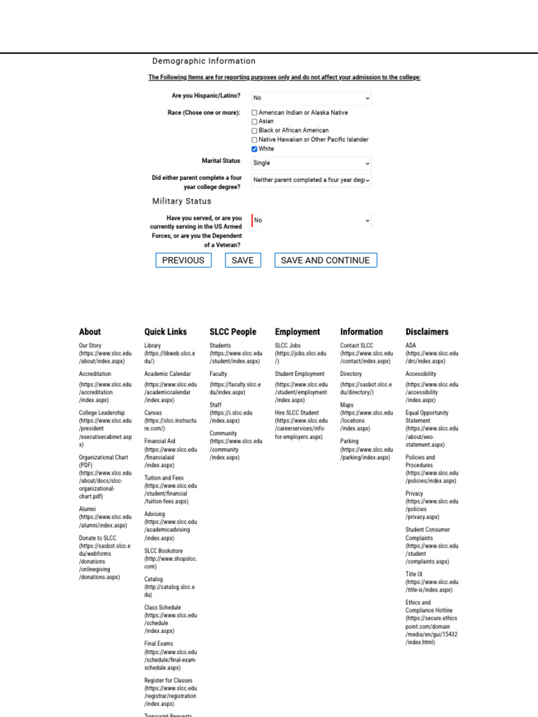 Application - Demographic Info - Step 6 | PDF | The United States ...