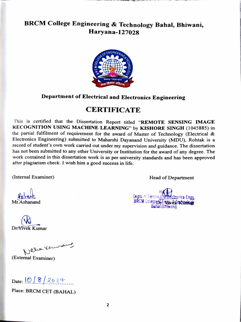 Dissertation Certificate | PDF