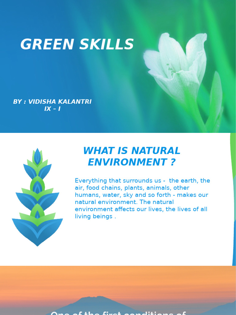 Green Skills | PDF | Renewable Resources | Earth Sciences