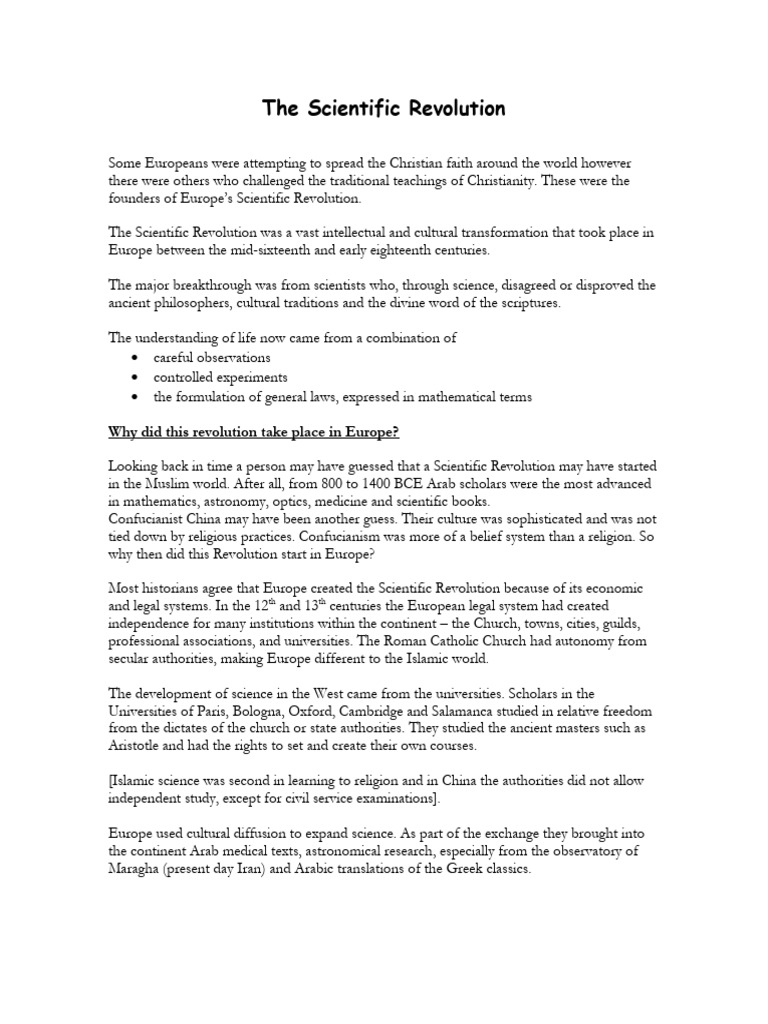 The Impact of the Scientific Revolution | PDF | Science | Astronomy