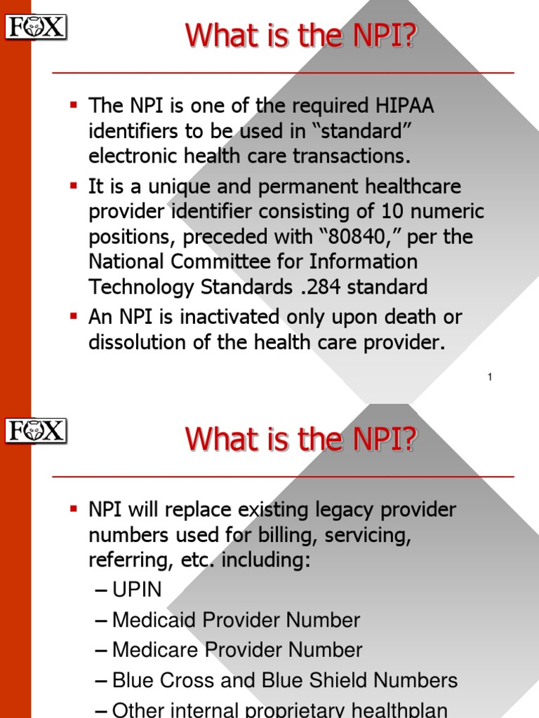What Is The NPI? | PDF | Health Insurance Portability And ...