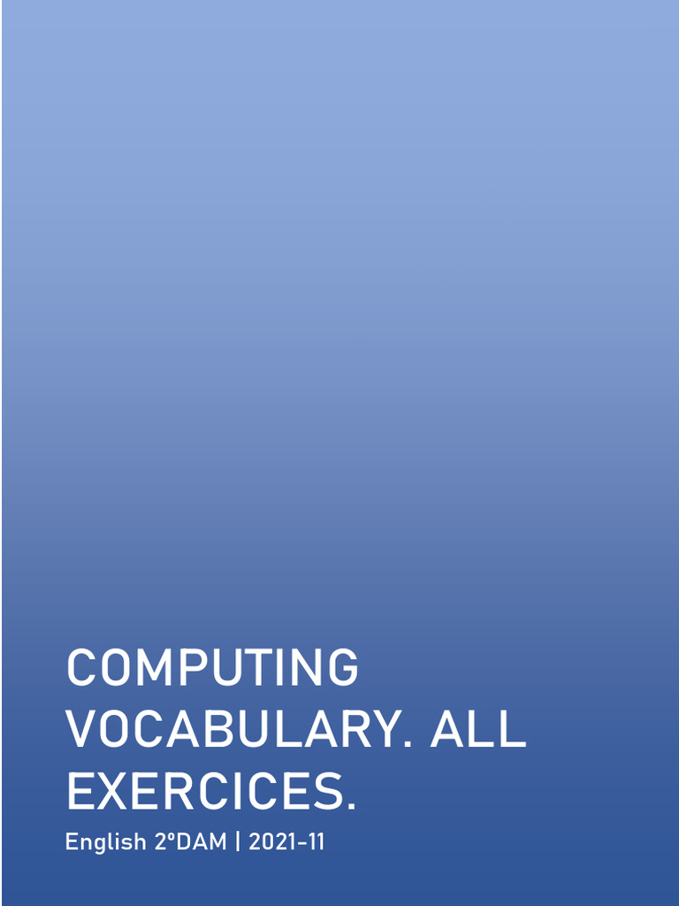 Computing Vocabulary Exercises 2ºDAM | PDF | Games & Activities | Computers
