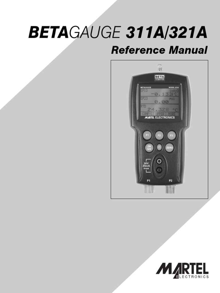 Martel BetaGauge 311A/321A Manual | PDF | Menu (Computing) | Pascal (Unit)