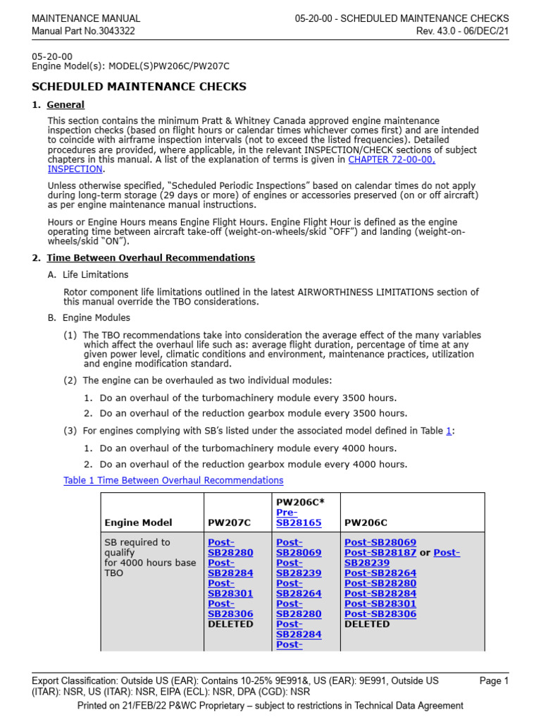 PW206C/PW207C Engine Maintenance Guide | PDF | Aviation