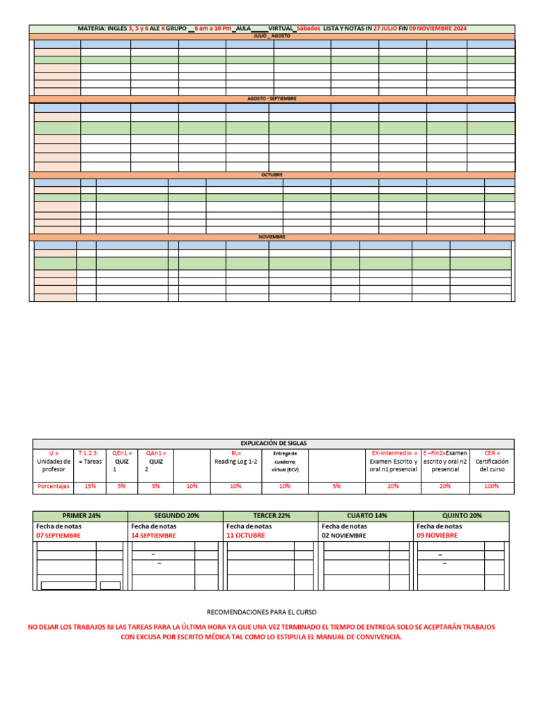 Bitácora de Actividades de Inglés 3-6 | PDF