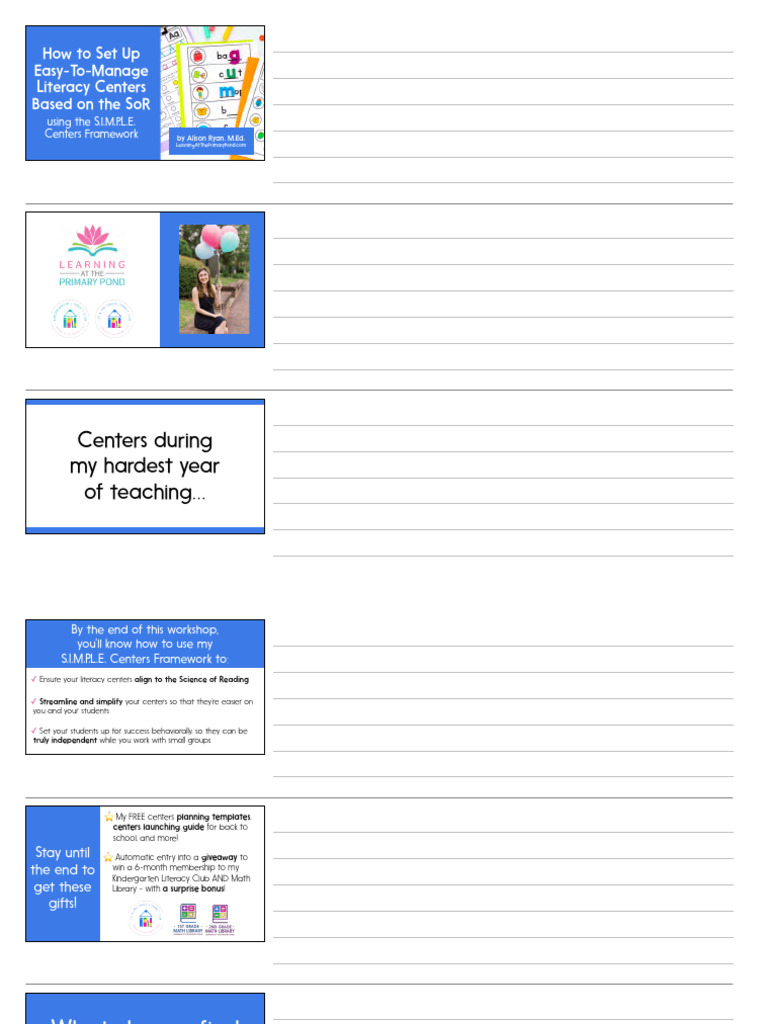 1st 2nd GR Easy To Manage Literacy Centers SLIDES | PDF | Phonics ...
