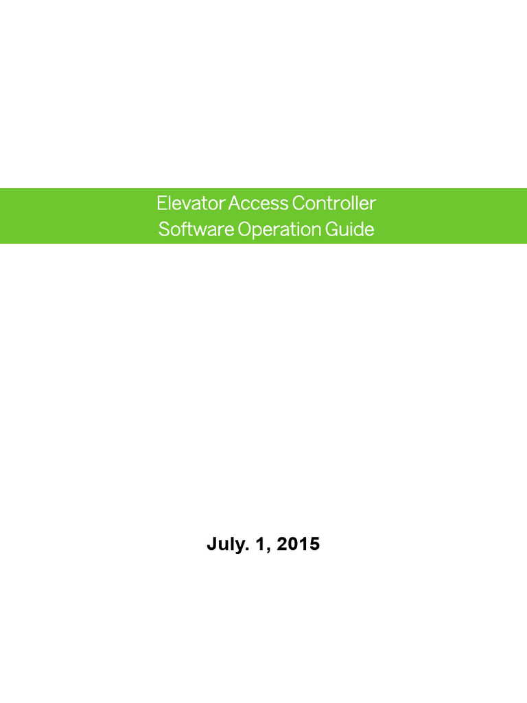 Manual - Elevator Controller | PDF | Microsoft Windows | Access Control