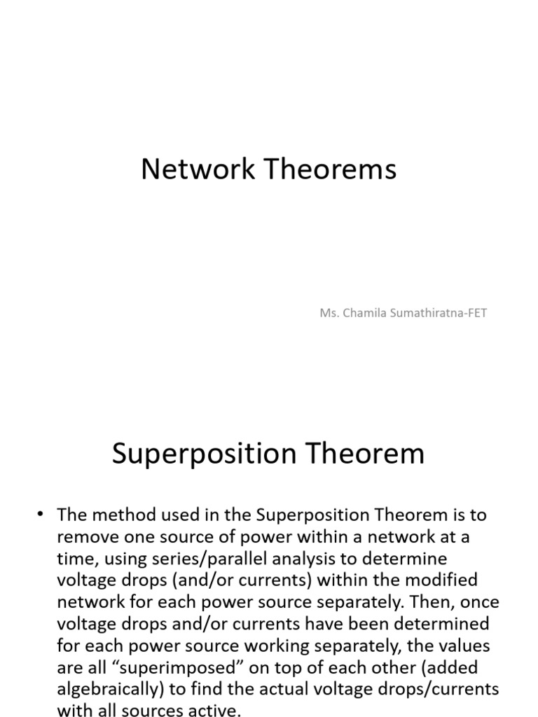 Network Theorems Final | PDF | Electrical Network | Electrical ...