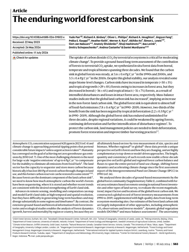 Global Forest Carbon Sink Trends | PDF | Forests | Carbon Sink