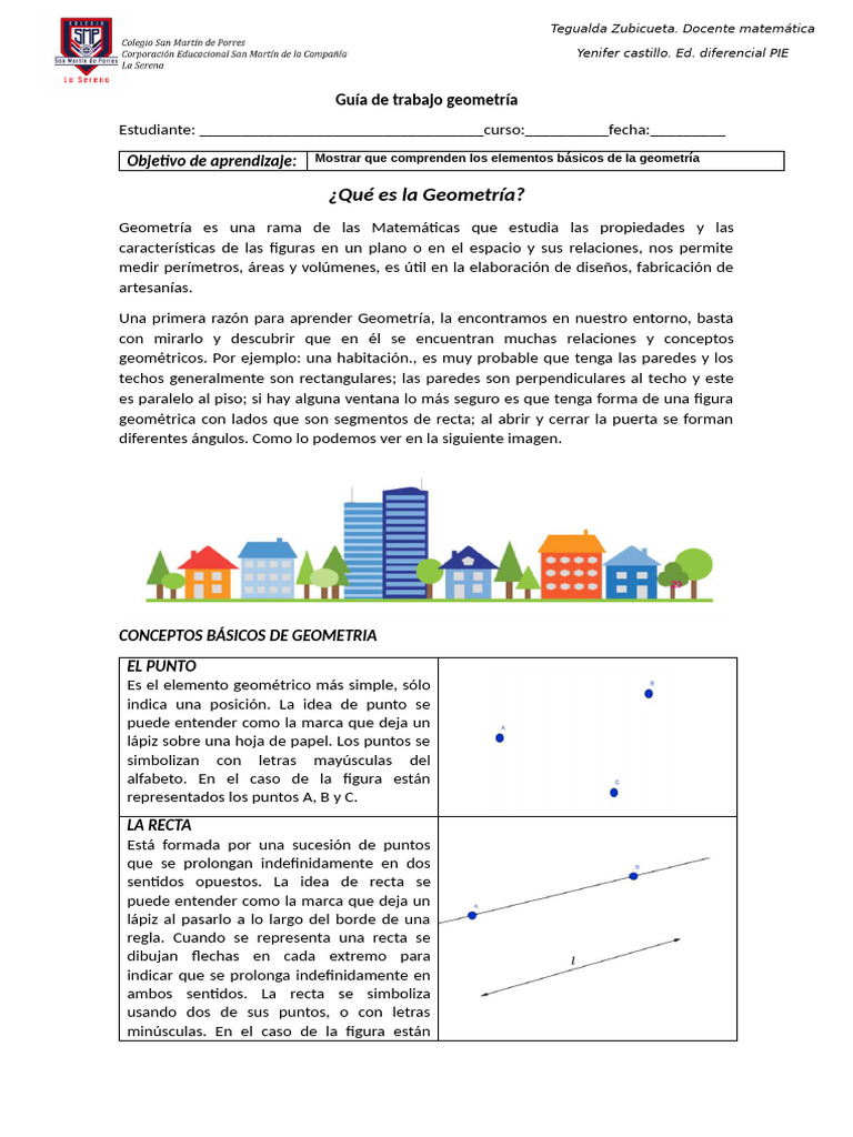 Guia Elementos Geometria | PDF | Geometría | Conceptos matemáticos