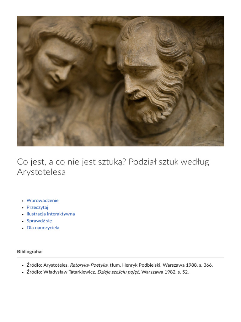 Co Jest A Co Nie Jest Sztuka Podzial Sztuk Wedlug Arystotelesa | PDF