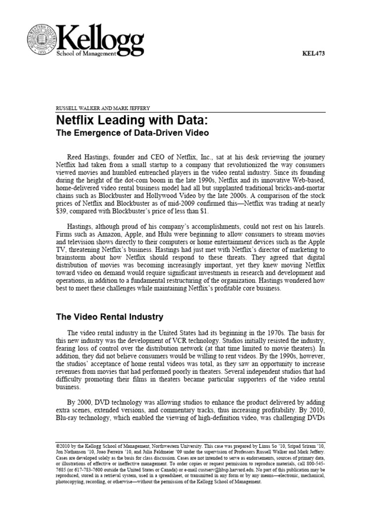 Business Intelligence_Netflix Case | PDF | Netflix | Video On Demand