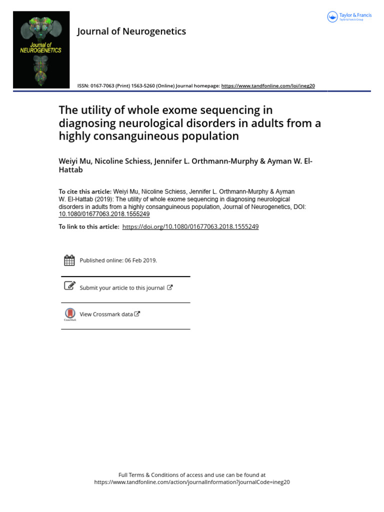 The Utility of Whole Exome Sequencing in Diagnosing Neurological Disorders in Adults From A ...